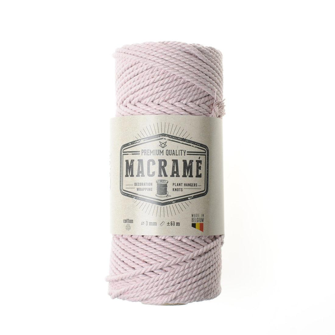 Macramé koord katoen 3 mm 60 m | Aqua | 1010701